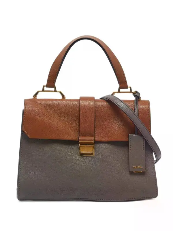 Miu Miu Pushlock Madras Leather Satchel Bag