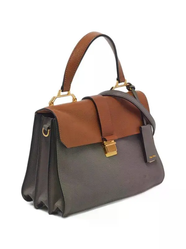 Miu Miu Pushlock Madras Leather Satchel Bag