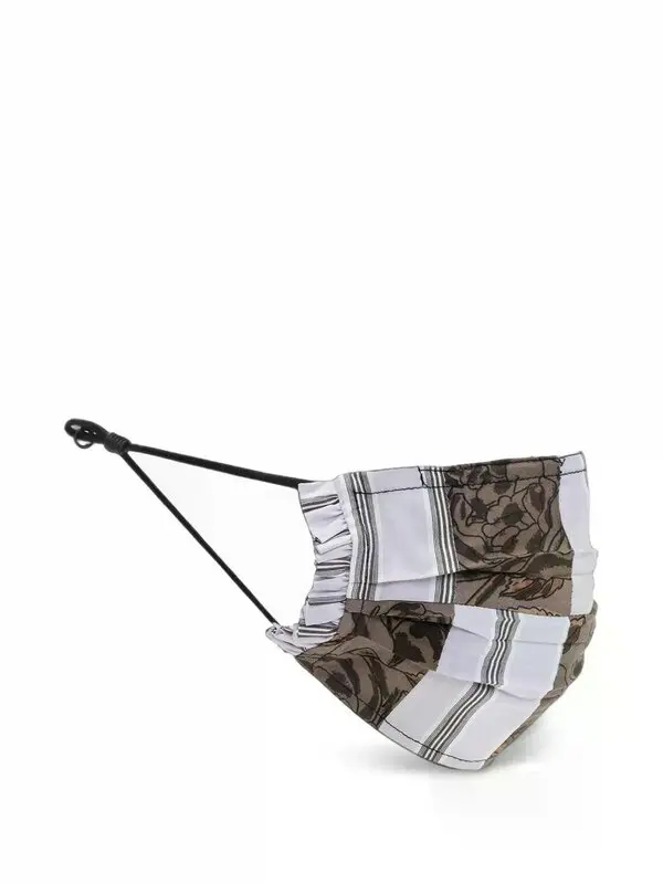GANNI Floral-print Ruffled Face Mask