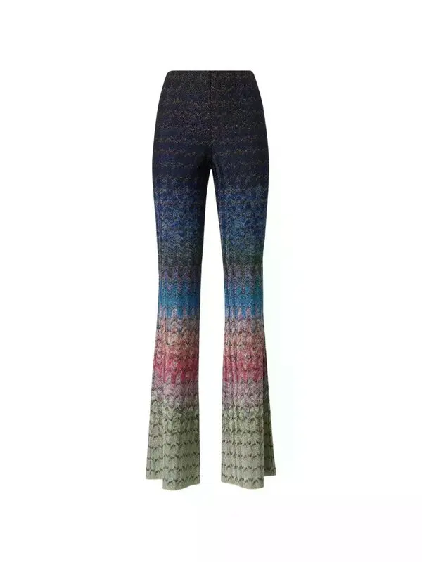 Missoni Dégradé Viscose Lamé Flare Trousers - Blue