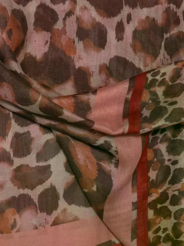 BETTY BARCLAY Leopard-print Striped Scarf