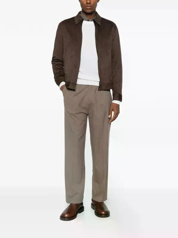 OFFICINA SARTORIALE Suede-effect Zip-up Jacket