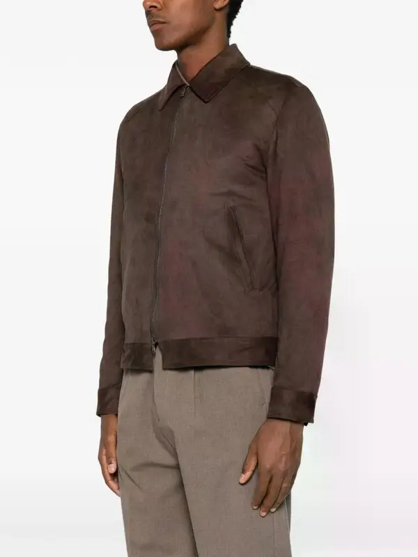 OFFICINA SARTORIALE Suede-effect Zip-up Jacket