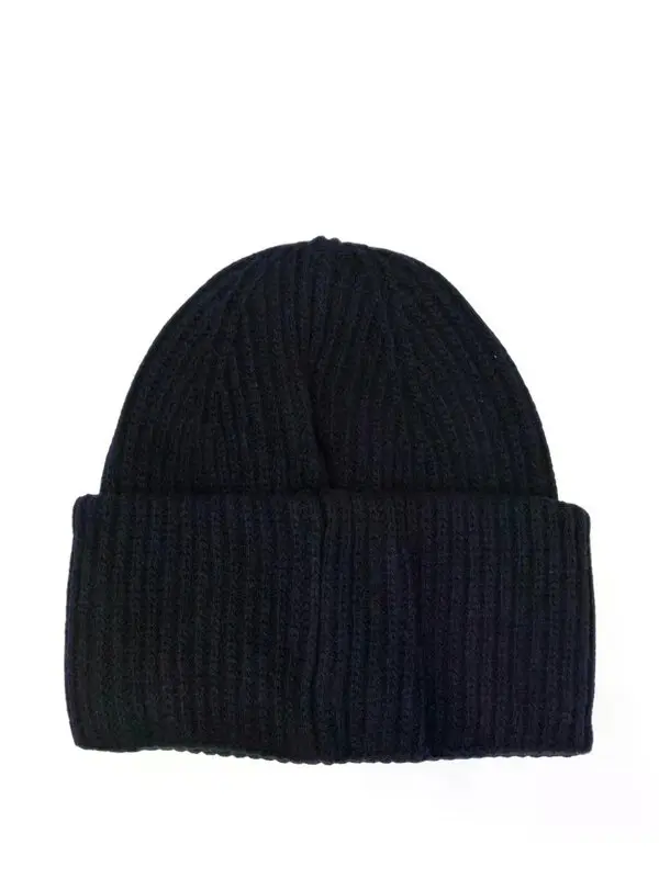 SUMMERY COPENHAGEN Ribbed-knit Logo-patch Beanie Hat