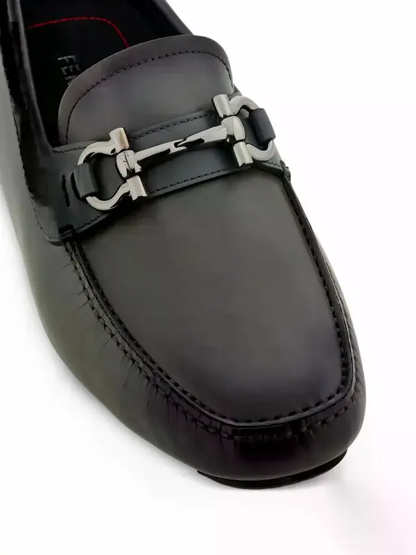 FERRAGAMO Gancini-bit Leather Loafers