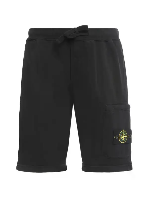 Stone Island 6200011 Organic Cotton Fleece Shorts - Black