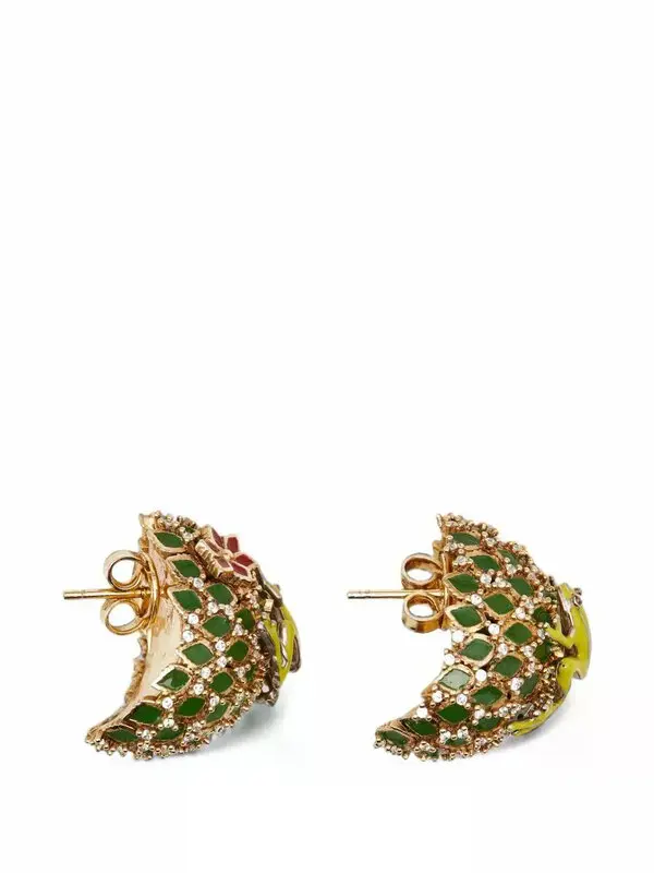 Bottega Veneta Frog Enamel Earrings