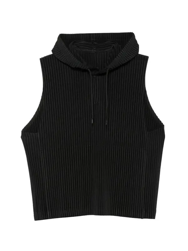 Issey Miyake Pleated Top - Black