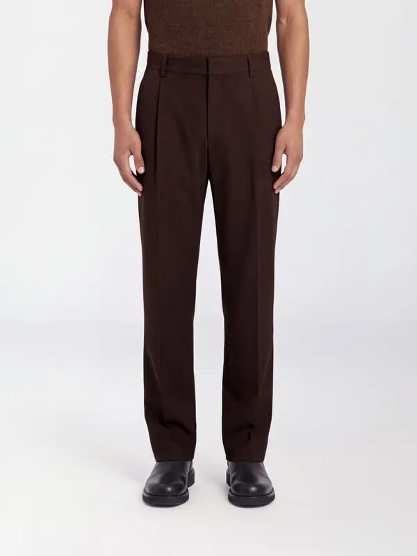 MAISON MARGIELA Virgin Wool And Cotton Tailored Trousers - Brown
