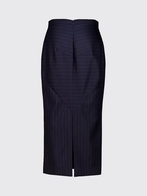 Givenchy Pinstriped Virgin Wool Midi Pencil Skirt With A Slim Fit