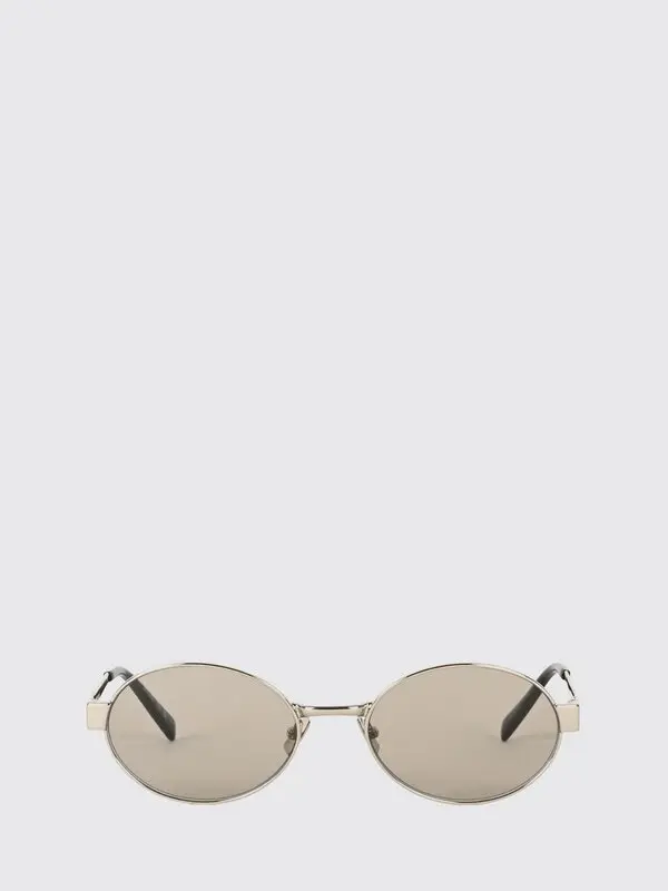 Saint Laurent Round Sunglasses In Metal And Acetate With Clear Lenses