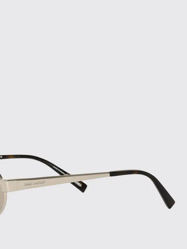 Saint Laurent Round Sunglasses In Metal And Acetate With Clear Lenses