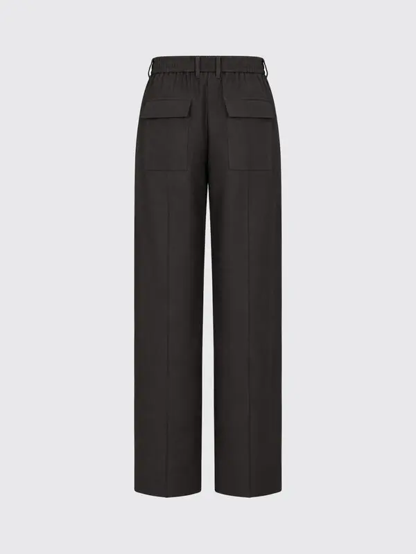 Emporio Armani Slim Fit Trousers In Pure Virgin Wool With Slanted Pockets