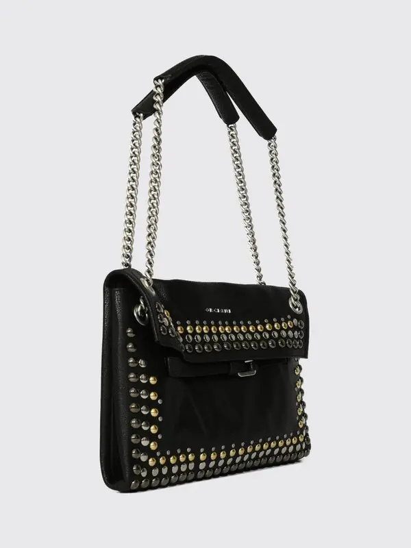 Orciani Venus Studded And Embroidered Calfskin Shoulder Bag