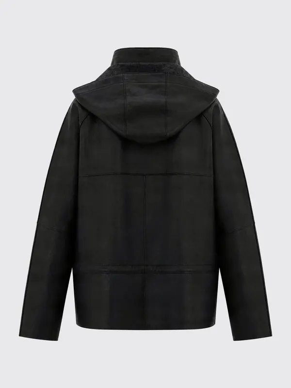 PAROSH P.a.r.o.s.h. Short Lambskin Leather Jacket With Removable Hood