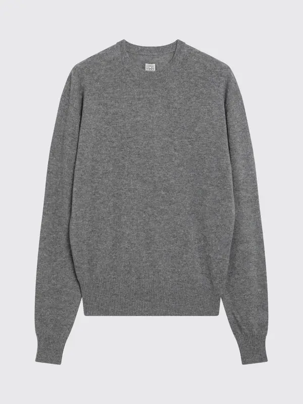 TOTEME Crewneck Sweater In Pure Cashmere With Long Sleeves And Ribbed Trims