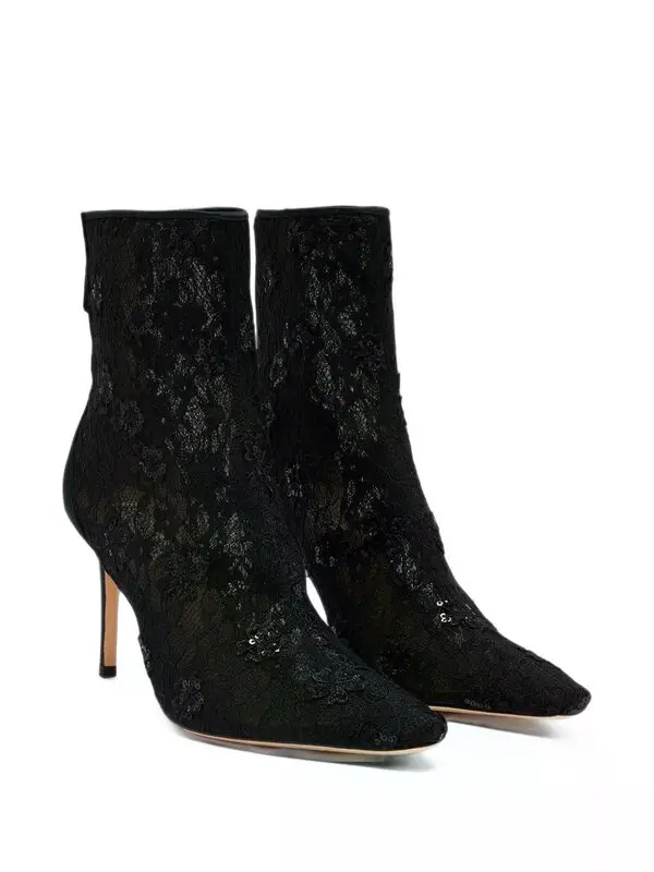 Badgley Mischka Raya Sequin-embellished Ankle Boots