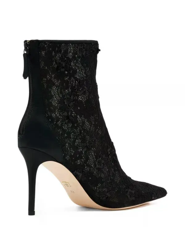 Badgley Mischka Raya Sequin-embellished Ankle Boots