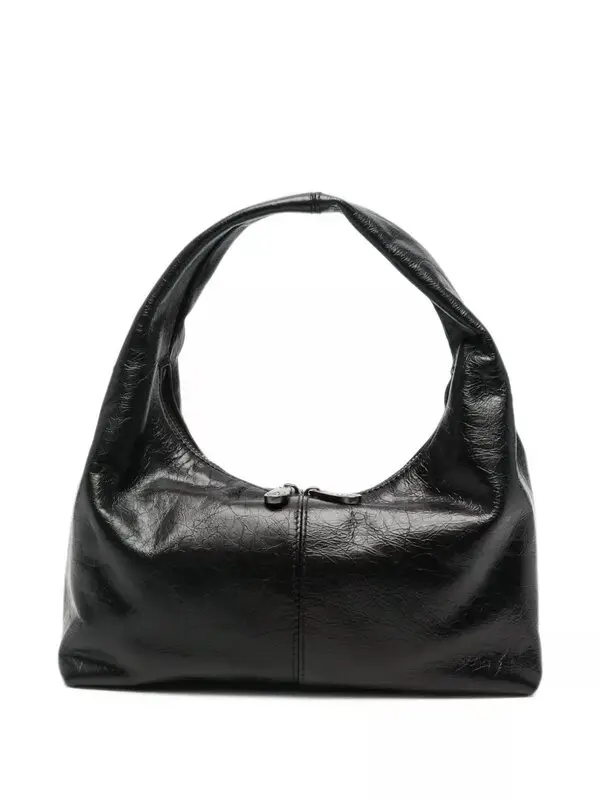 Ash Hazel Crinkled-leather Tote Bag - Black