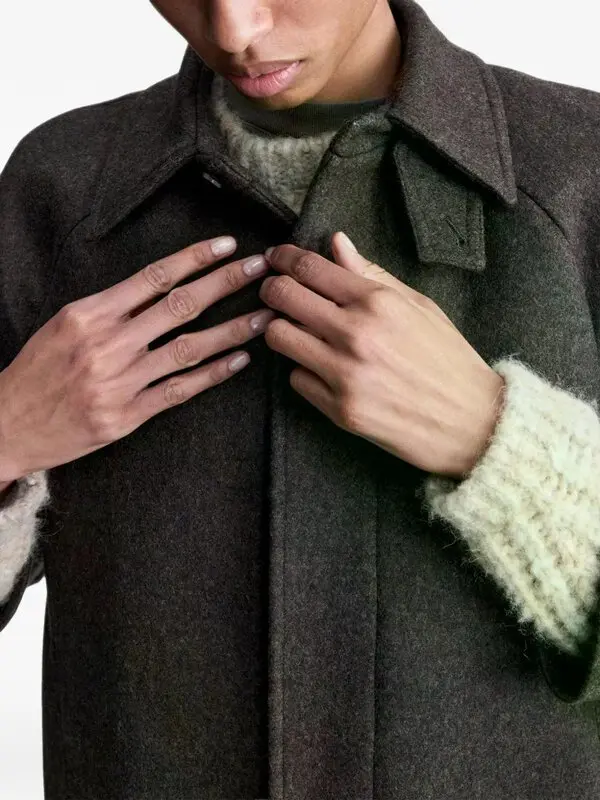 A.p.c. Loose-fit Heather Mac In Recycled Wool Coat