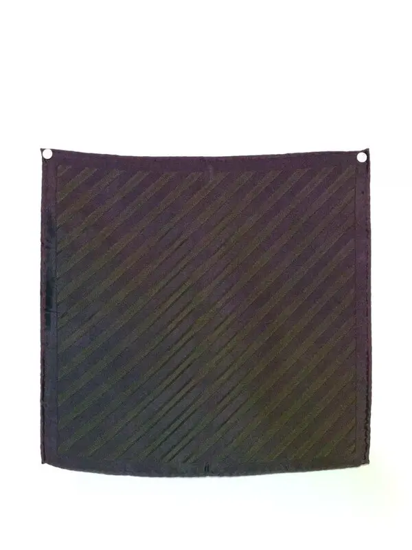 Brunello Cucinelli Regimental Stripe Silk Pocket Square - Purple