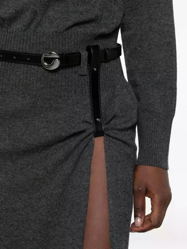 Coperni Belted Side-slit Midi Dress