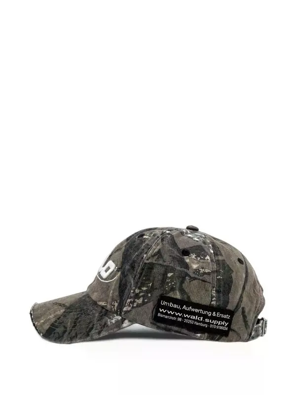 WALD Distressed Camouflage-print Cap - Brown