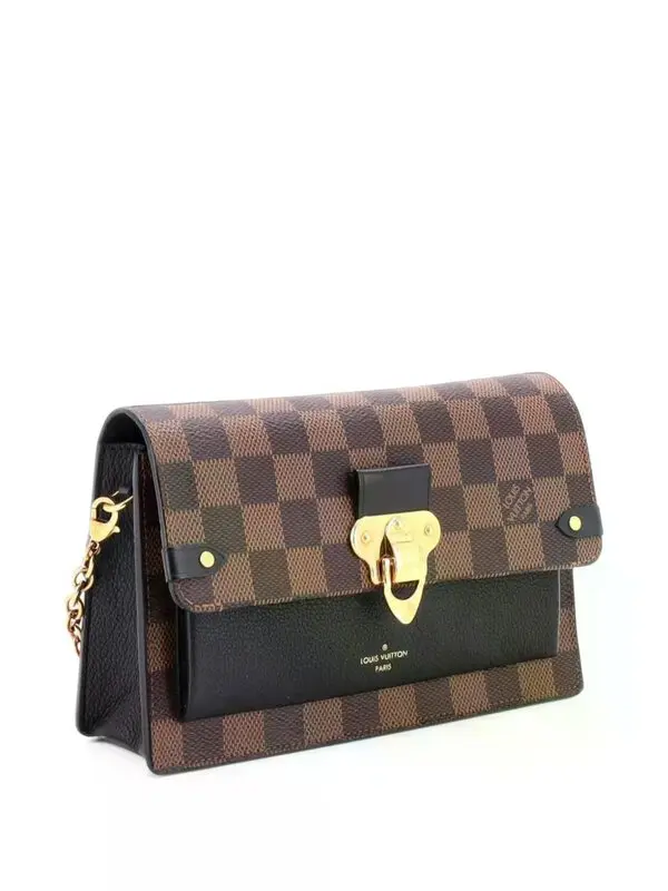 LOUIS VUITTON Vavin Chain Wallet Nm Damier With Leather Crossbody Bag - Black