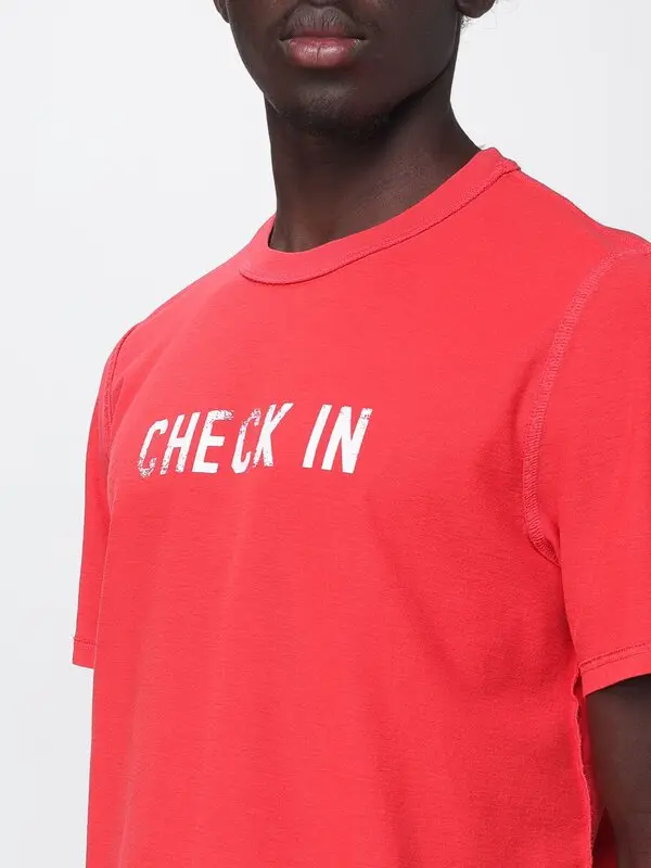 MSGM Slogan Print Cotton Crew Neck T-shirt