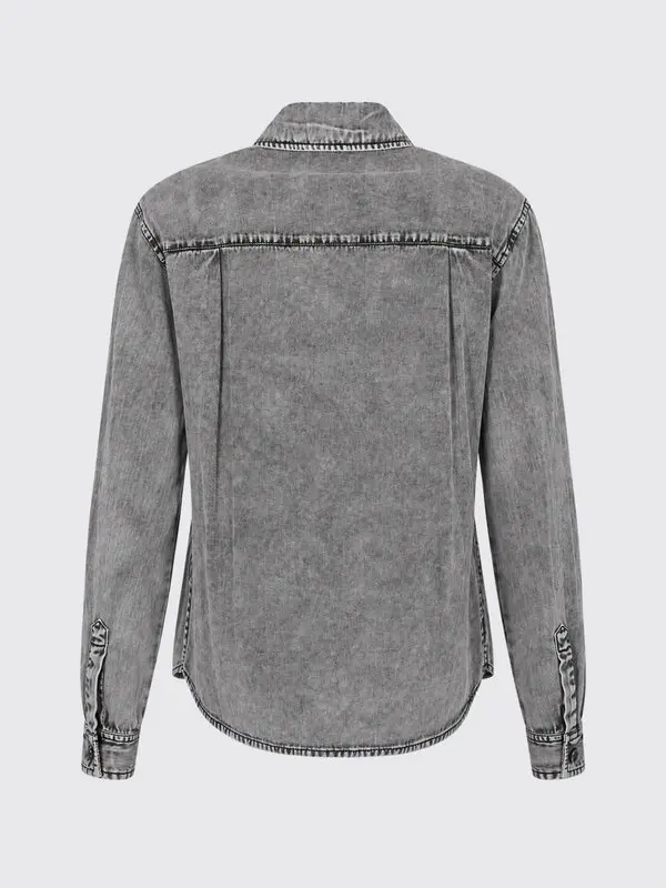 Patrizia Pepe Slim Fit Shirt In Cotton Denim With Patch Pocket