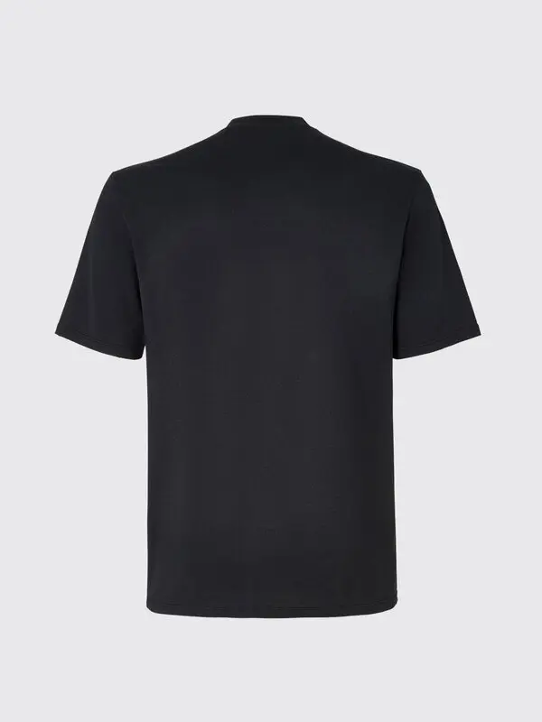 Fendi Cotton T-shirt With Contrasting Logo On The Chest - Black