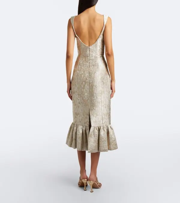 MARKARIAN Ruffled Jacquard Corset Dress