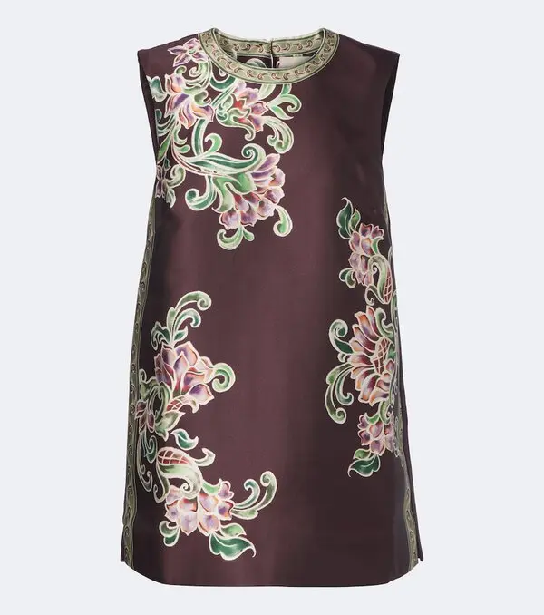 ALEMAIS Josie Floral Satin Top - Multicoloured