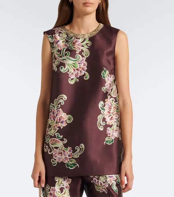 ALEMAIS Josie Floral Satin Top