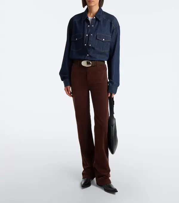 NILI LOTAN Joan Cotton-blend Corduroy Straight Pants