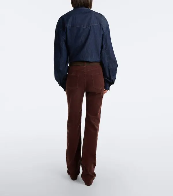 NILI LOTAN Joan Cotton-blend Corduroy Straight Pants
