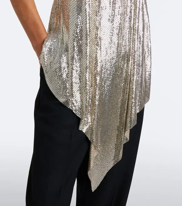 Stella McCartney Asymmetric Open-back Chainmail Top