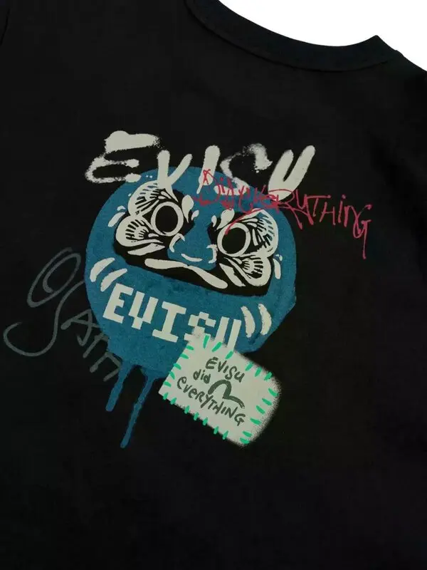 EVISU Layered-sleeve Graphic-print T-shirt