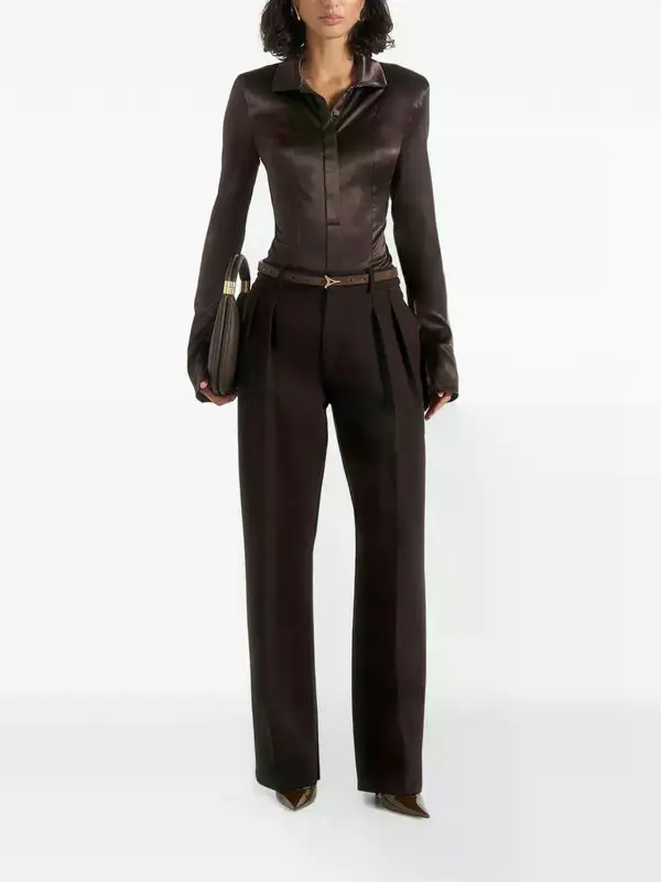 Manière De Voir Julie In Tailored Twin Pleat Trousers - Brown