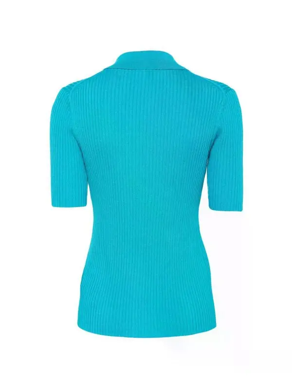 Paul Smith Ribbed-knit Zip-fastening Polo Shirt - Blue