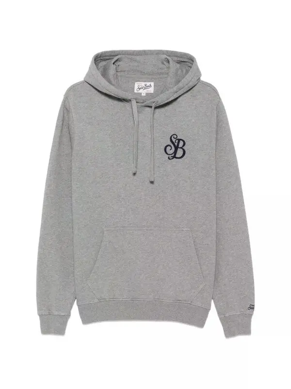 MC2 SAINT BARTH Tribeca Logo-embroidered Drawstring Hoodie - Grey