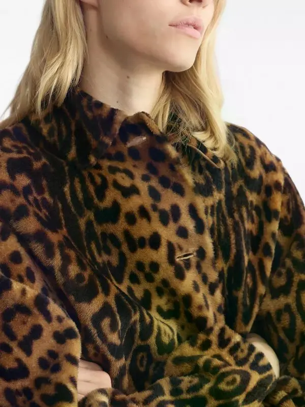 NILI LOTAN Leopard-print Shearling Coat
