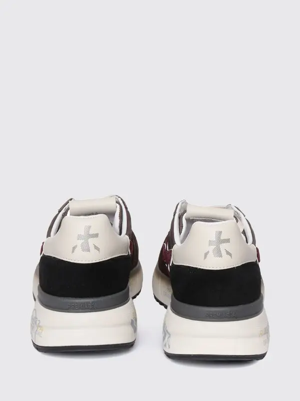 Premiata Mick Suede And Nylon Low-top Sneakers With Contrast Logo