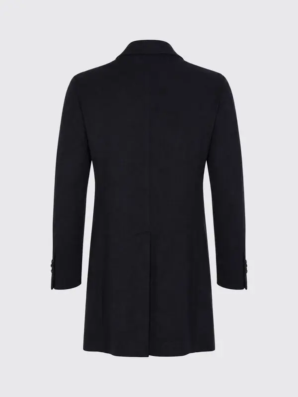 Tagliatore Knee-length Single-breasted Coat In Virgin Wool And Cashmere With Lapels