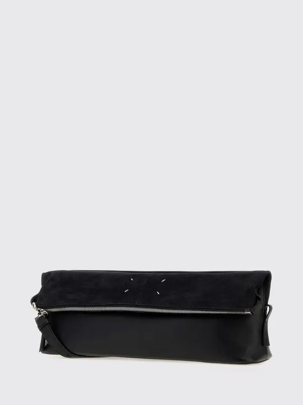 MAISON MARGIELA Xl 5ac Leather Crossbody Bag With Four Stitches Logo - Grey