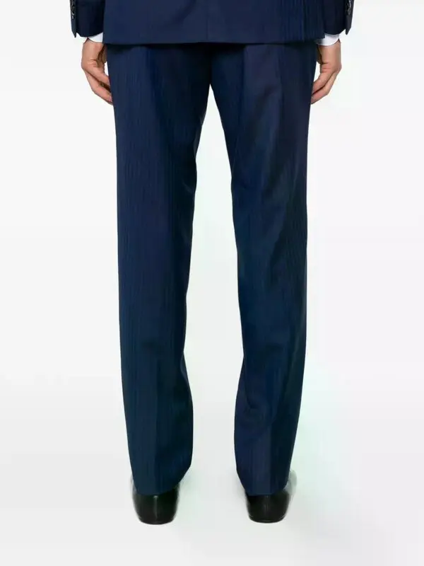 LUIGI BIANCHI MANTOVA Herringbone-pattern Single-breasted Suit - Blue