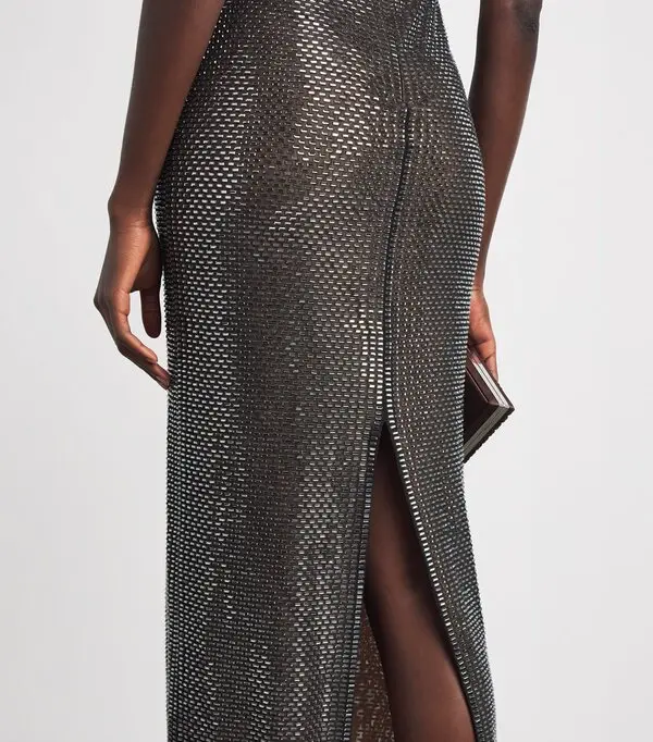SELF-PORTRAIT Rhinestone-embellished Maxi Dress
