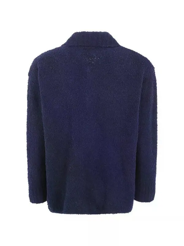 LANEUS Bouclé-texture Overshirt
