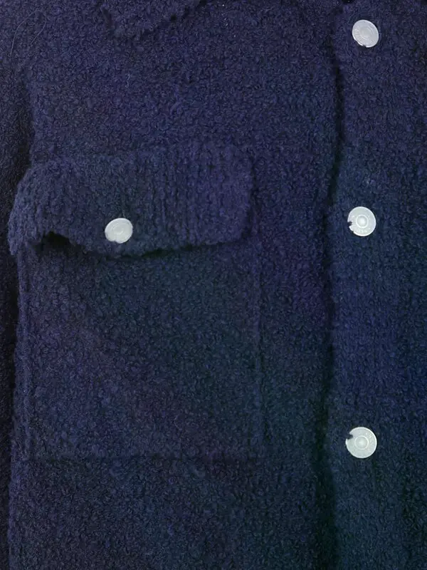 LANEUS Bouclé-texture Overshirt