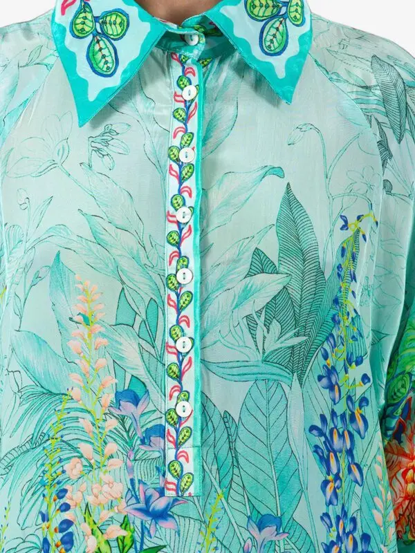 SARACO Floral-print Ruffled Midi Dress